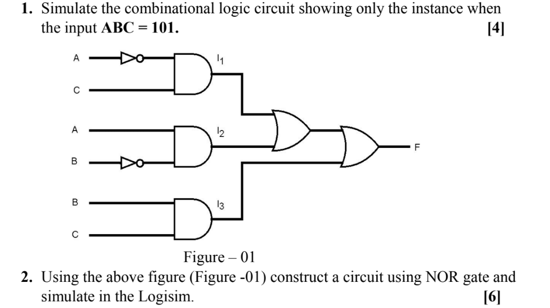 Solved 1. Simulate the combinational logic circuit showing | Chegg.com