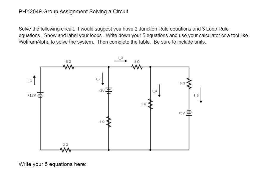 Solve the following circuit. I would suggest you have | Chegg.com