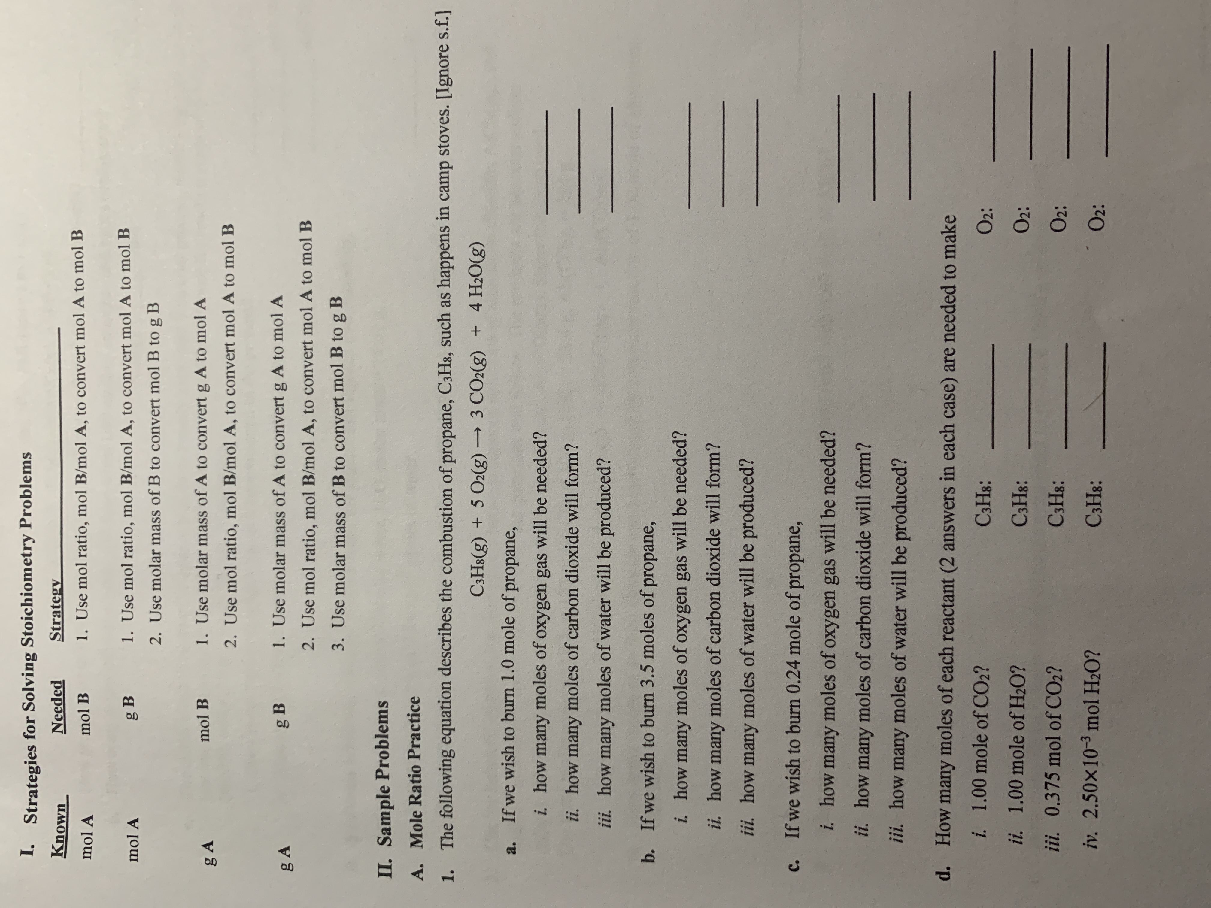 Solved II. Sample Problems A. Mole Ratio Practice 1. The | Chegg.com