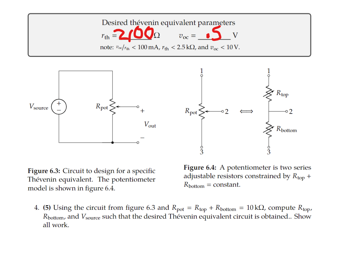 Solved Desired thévenin equivalent parameters rth | Chegg.com