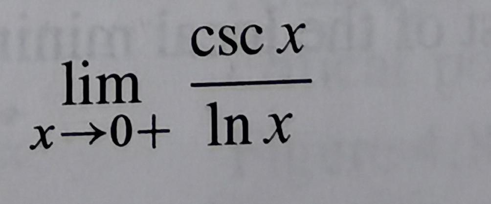 Solved CSC X lim x+0+ ln x | Chegg.com