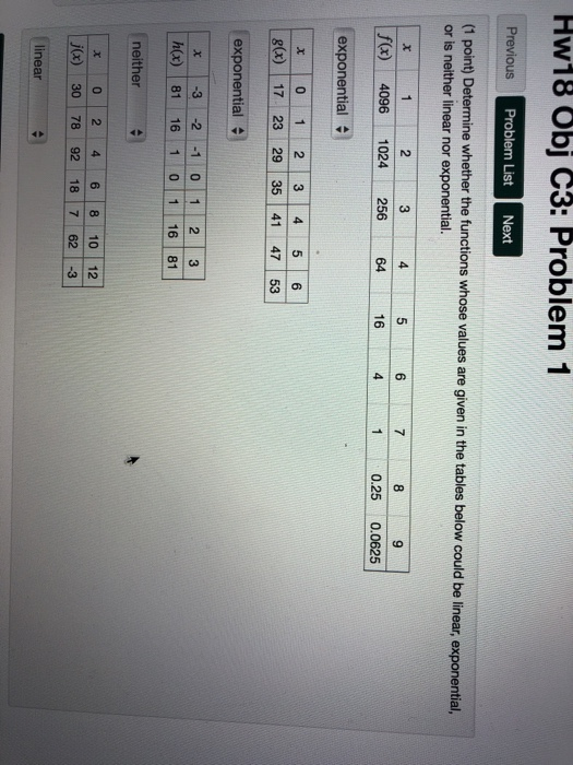 Solved Hw18 Obj C3: Problem 1 Previous Problern Lat Next (1 | Chegg.com