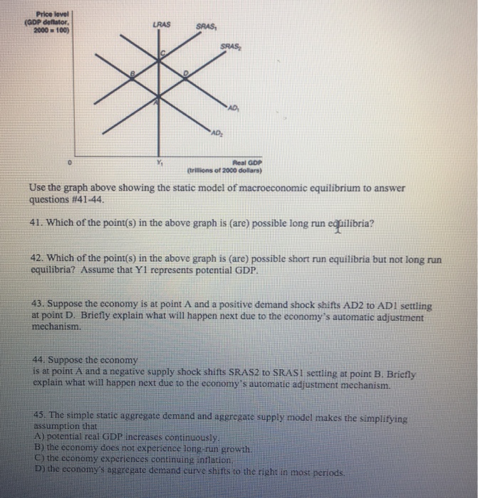 Solved Use the graph above showing the static model of | Chegg.com