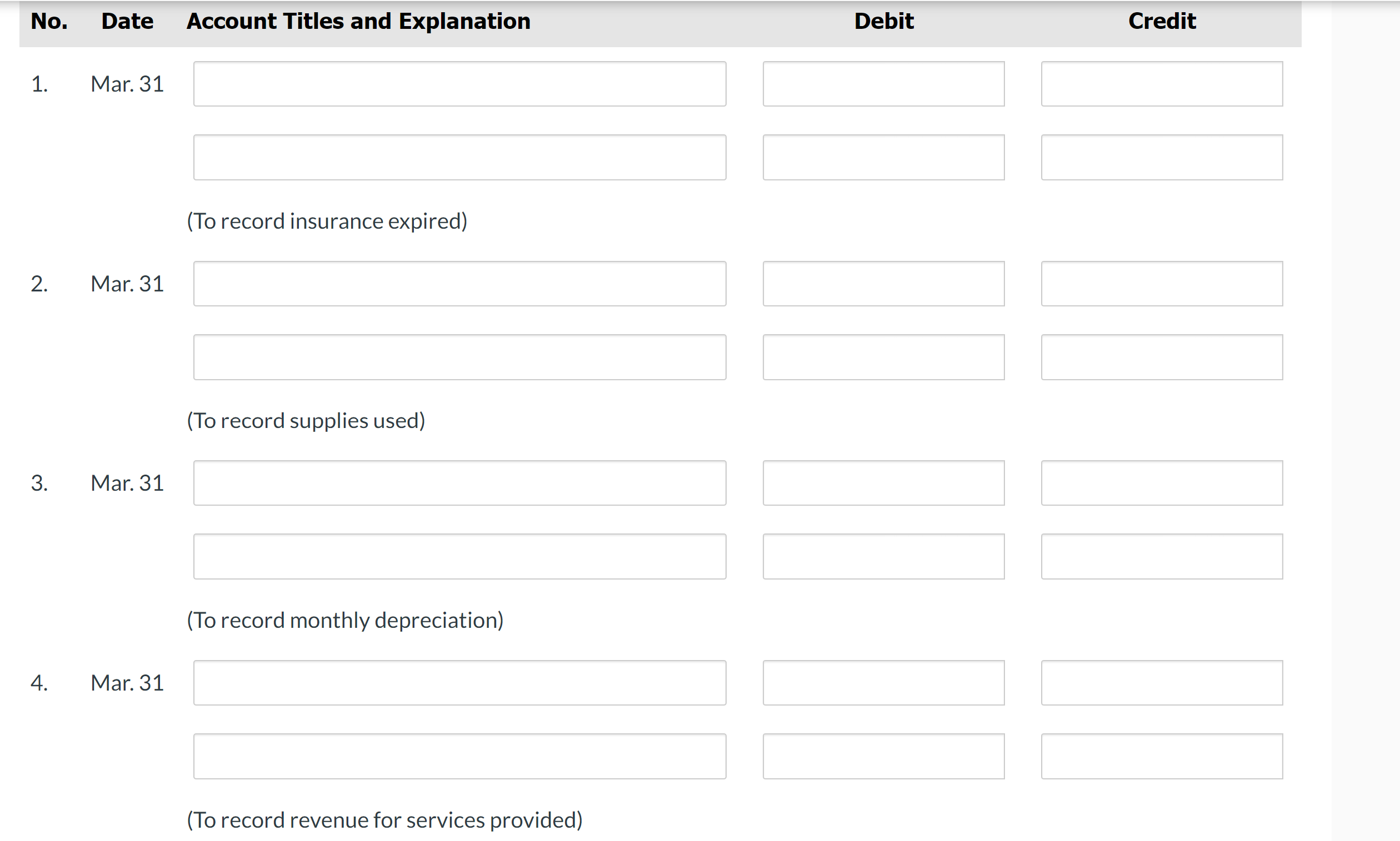 Solved Current Attempt in Progress The ledger of Blossom, | Chegg.com