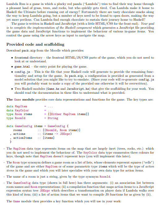 Solved Lambda Run is a game in which a plucky red panda | Chegg.com