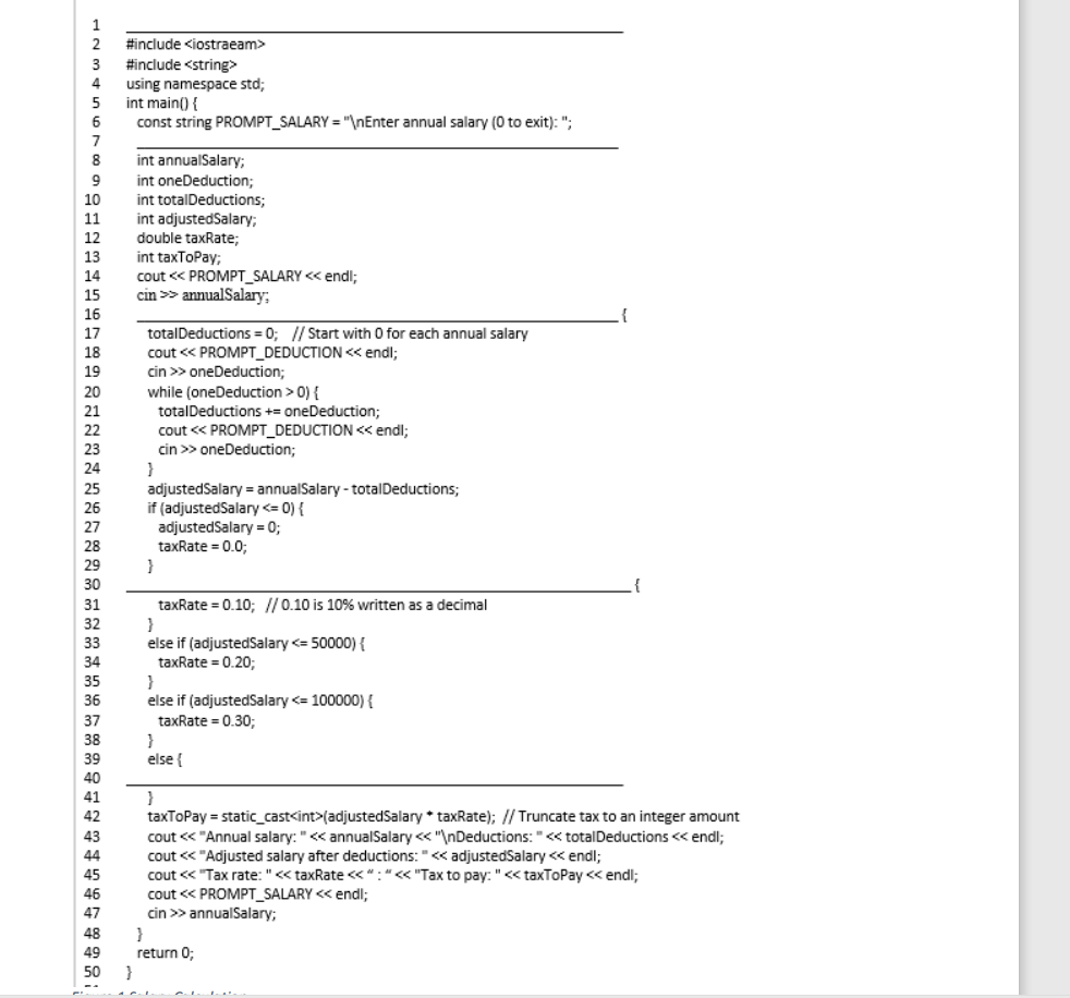 Solved 29. Salary Calculation Program. USING FIGURE 1 Salary | Chegg.com