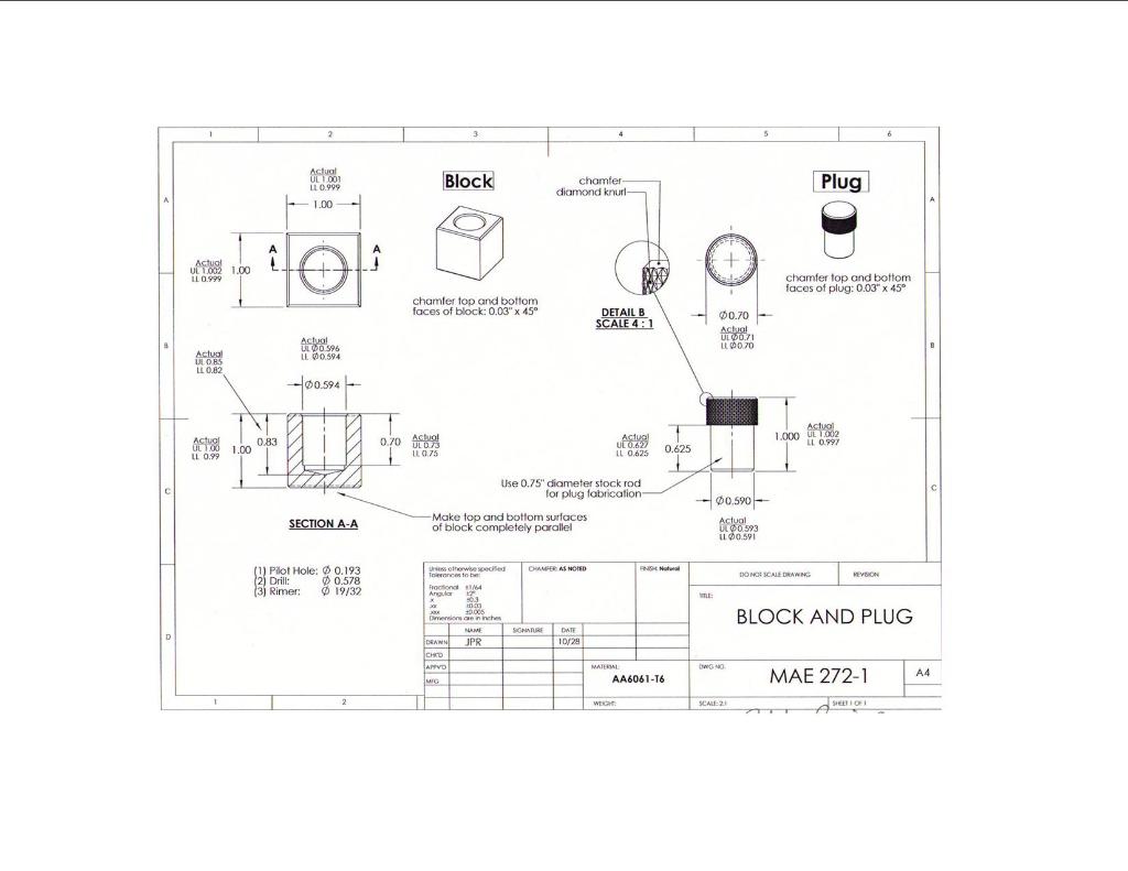 Solved Please build parts (Block and Plug) in the Solidworks | Chegg.com