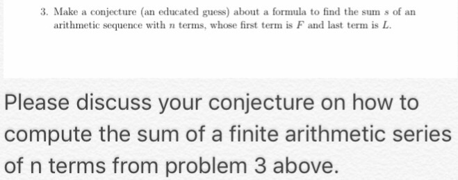 Solved Make A Conjecture An Educated Guess About A Formula