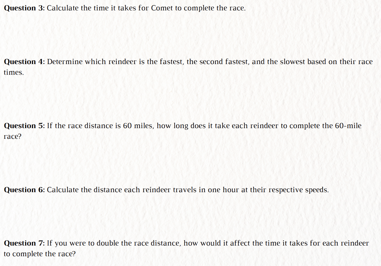 Solved Santa's reindeer are known for their speed, and | Chegg.com