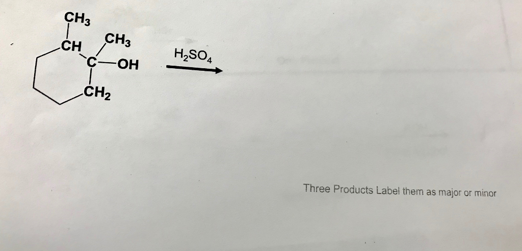 Solved CH 3 CH CH/ 3 H2SO4 CH 2 Three Products Label them as | Chegg.com