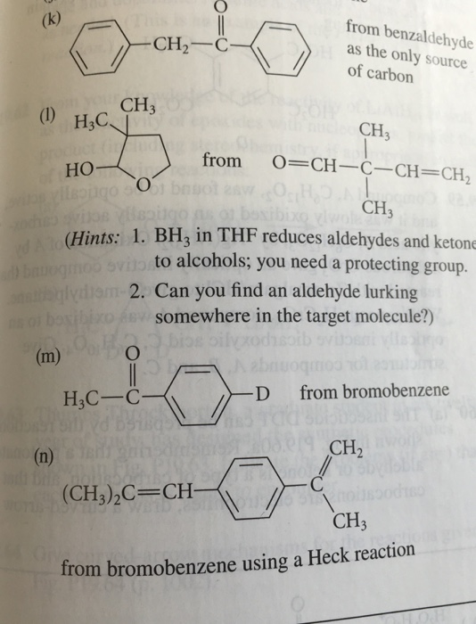 Solved (k) from CH as the only source of carbon CH (l) HC CH | Chegg.com