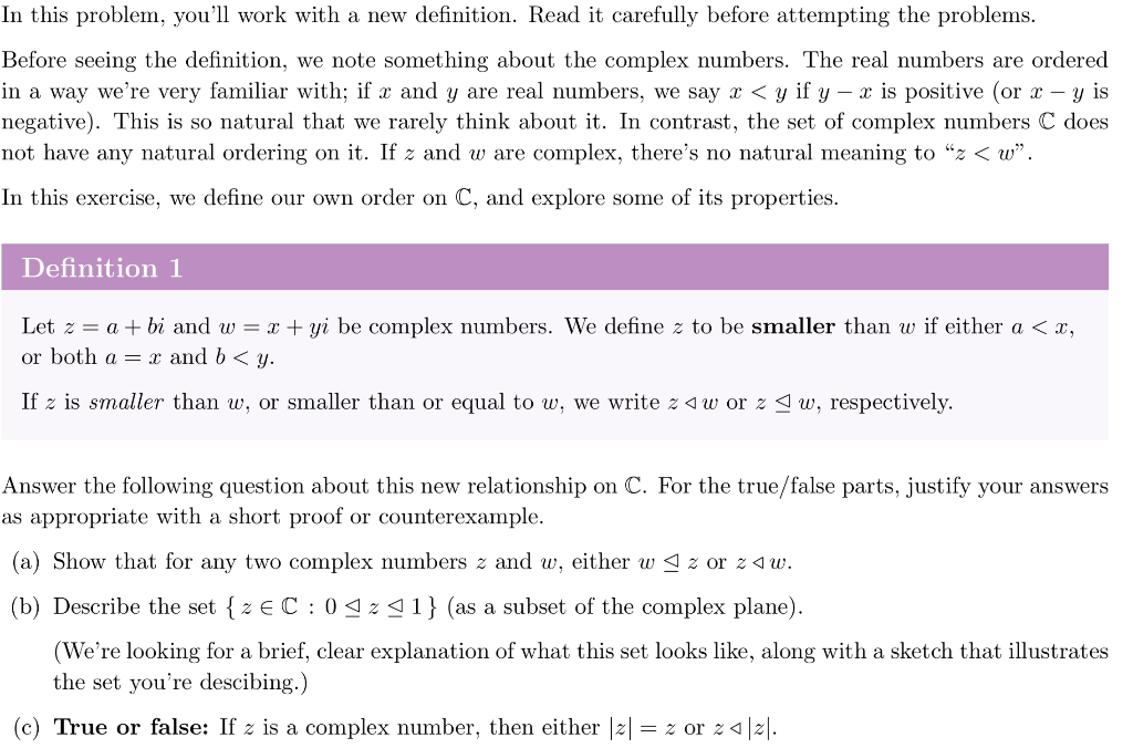 Solved In this problem, you'll work with a new definition. | Chegg.com