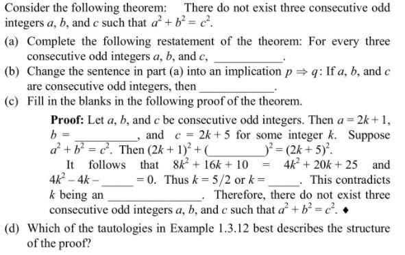 Solved Consider the following theorem: There do not exist | Chegg.com
