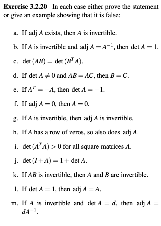 Solved xercise 3.2.20 In each case either prove the | Chegg.com