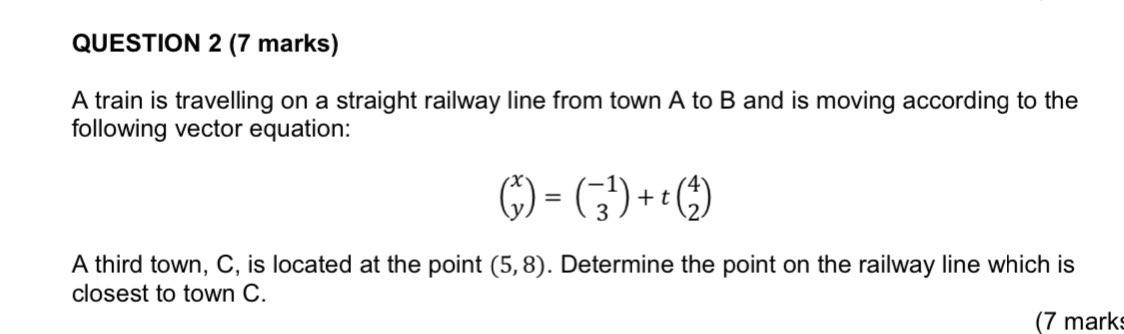 Solved QUESTION 2 (7 marks) A train is travelling on a | Chegg.com