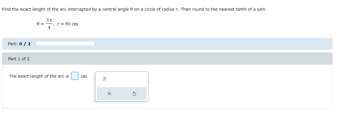 Solved Find the exact length of the arc intercepted by a | Chegg.com