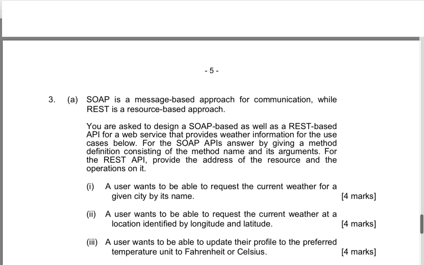 Solved -5- 3. (a) SOAP is a message-based approach for | Chegg.com