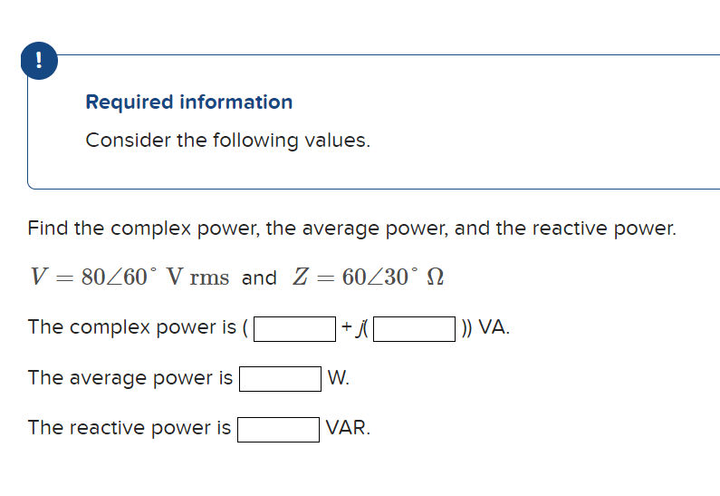 Solved Required information Consider the following values. | Chegg.com