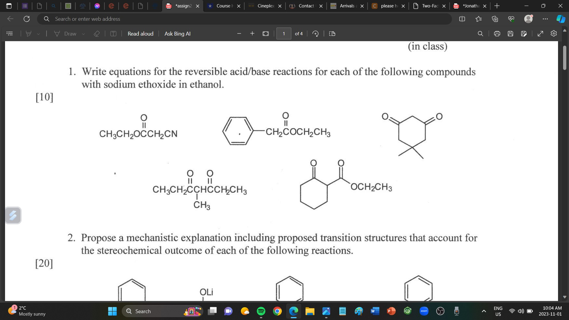 Solved 1. Write equations for the reversible acid/base | Chegg.com