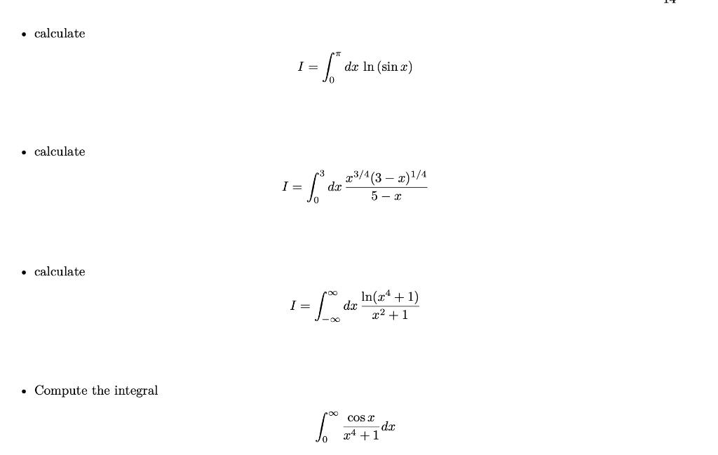 Solved Evaluate the following integral using complex | Chegg.com