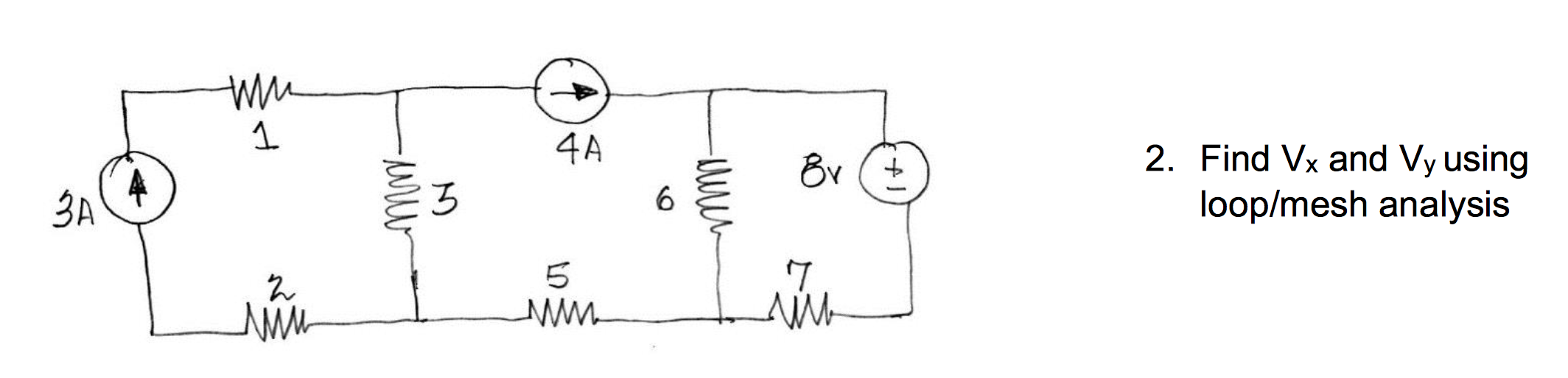 Solved 2. Find Vx and Vy using loop/mesh analysis M | Chegg.com