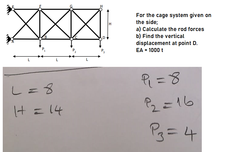 Solved H For the cage system given on the side; a) Calculate | Chegg.com