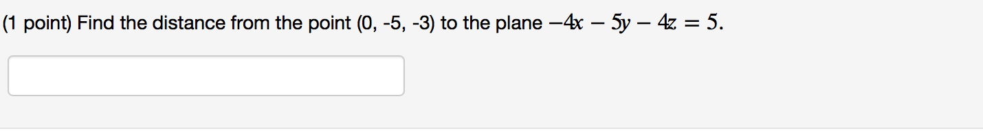 Solved (1 point) Find the angle in radians between the | Chegg.com