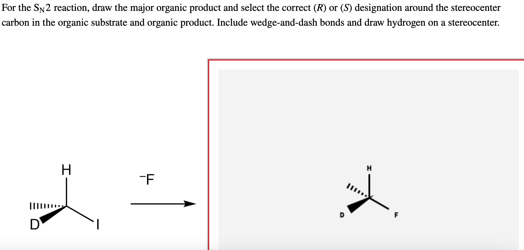 Solved For the SN2 reaction, draw the major organic product | Chegg.com