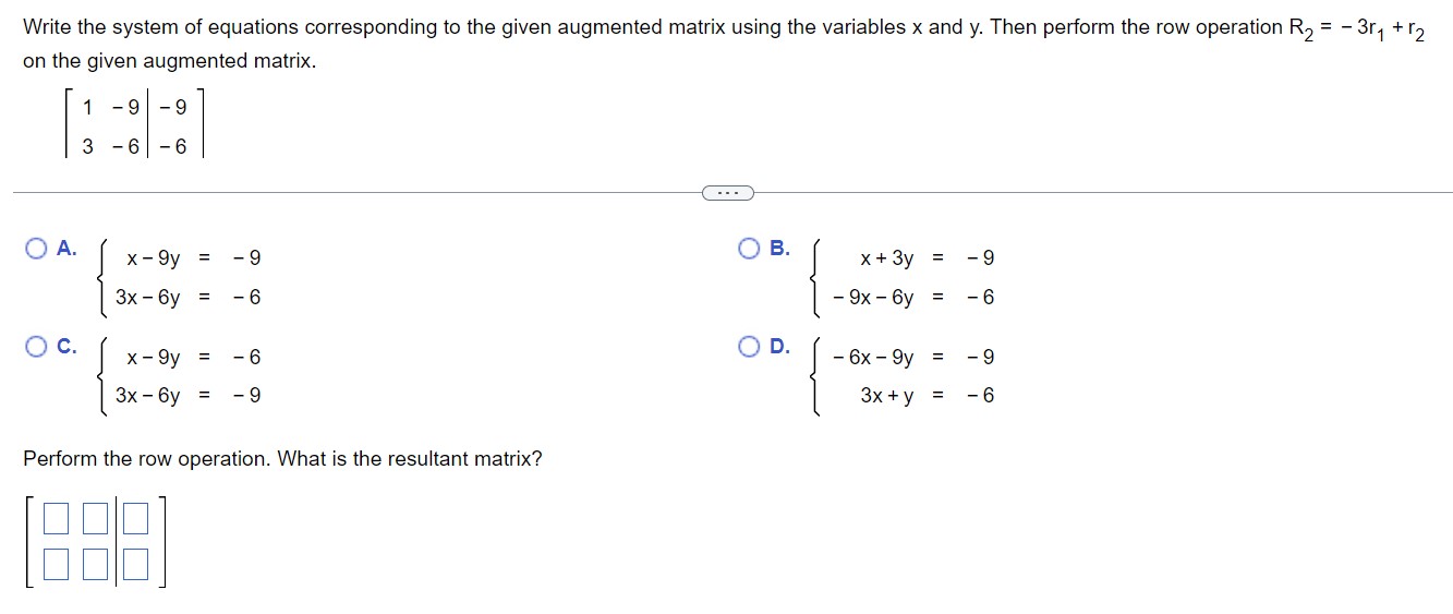 Solved Write the system of equations corresponding to the | Chegg.com