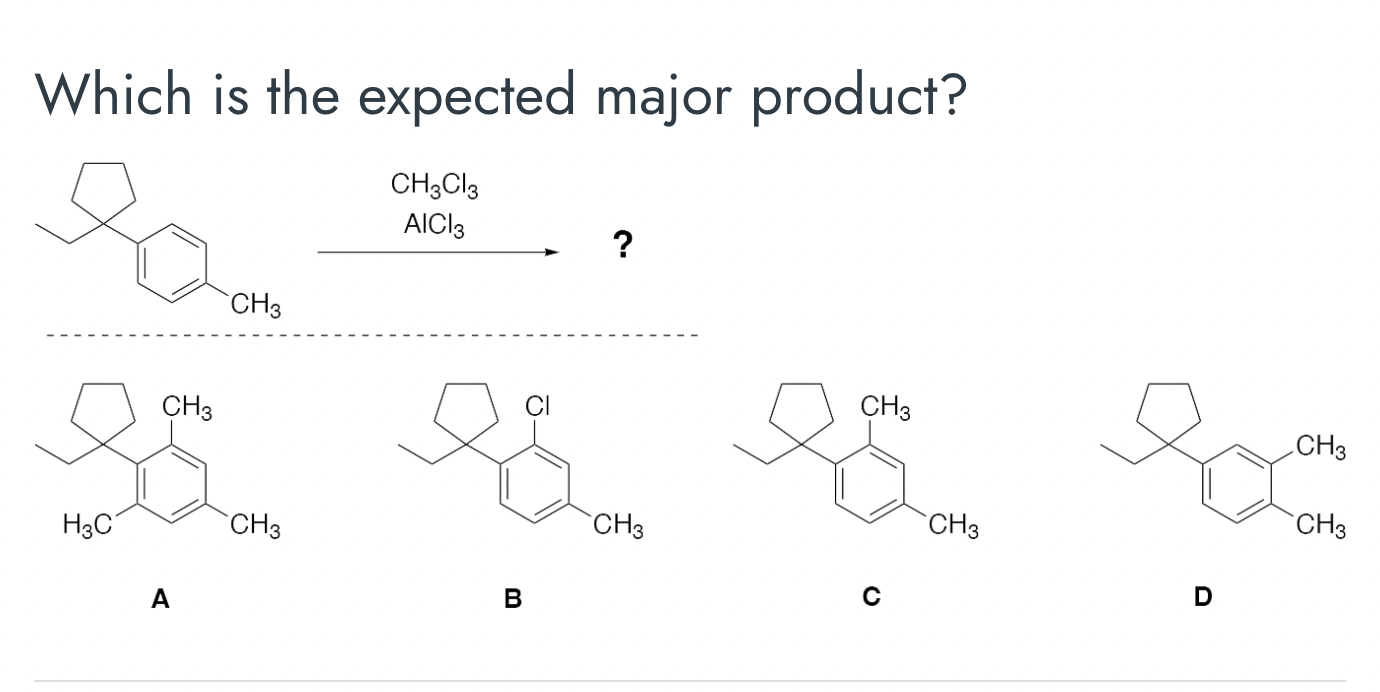 Solved Which is the expected major product? | Chegg.com