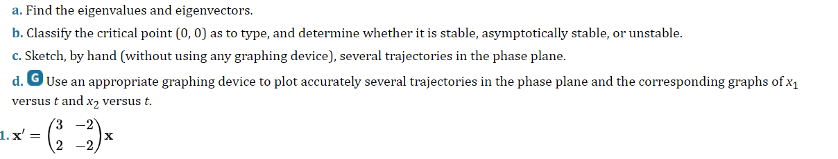 Solved a. Find the eigenvalues and eigenvectors. b. Classify | Chegg.com