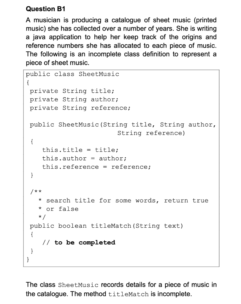 Solved Question B1 A musician is producing a catalogue of | Chegg.com