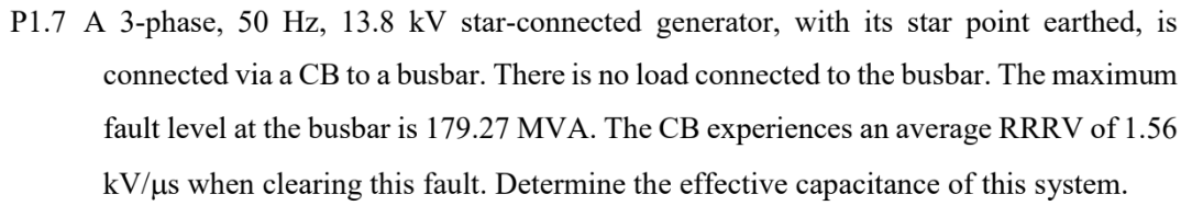 Solved 1.7 A 3-phase, 50 Hz,13.8kV star-connected generator, | Chegg.com