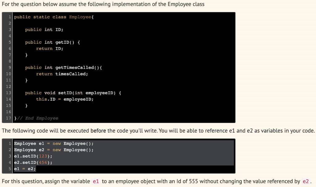 Solved Can only code in the answer method. Cannot make any | Chegg.com