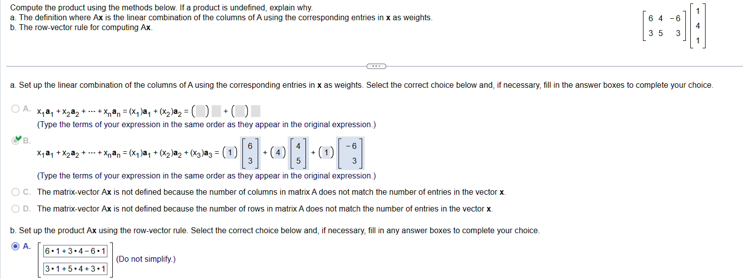 Solved Compute the product using the methods below. If a | Chegg.com