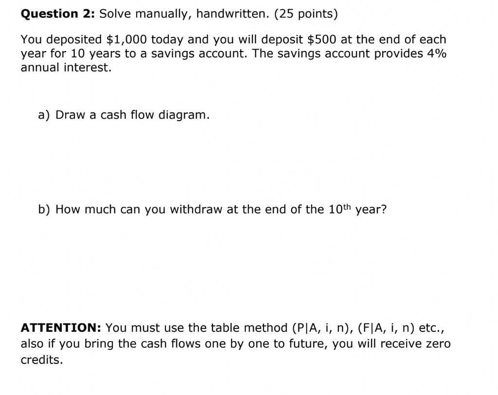 Solved Question 2: Solve manually, handwritten. (25 points) | Chegg.com