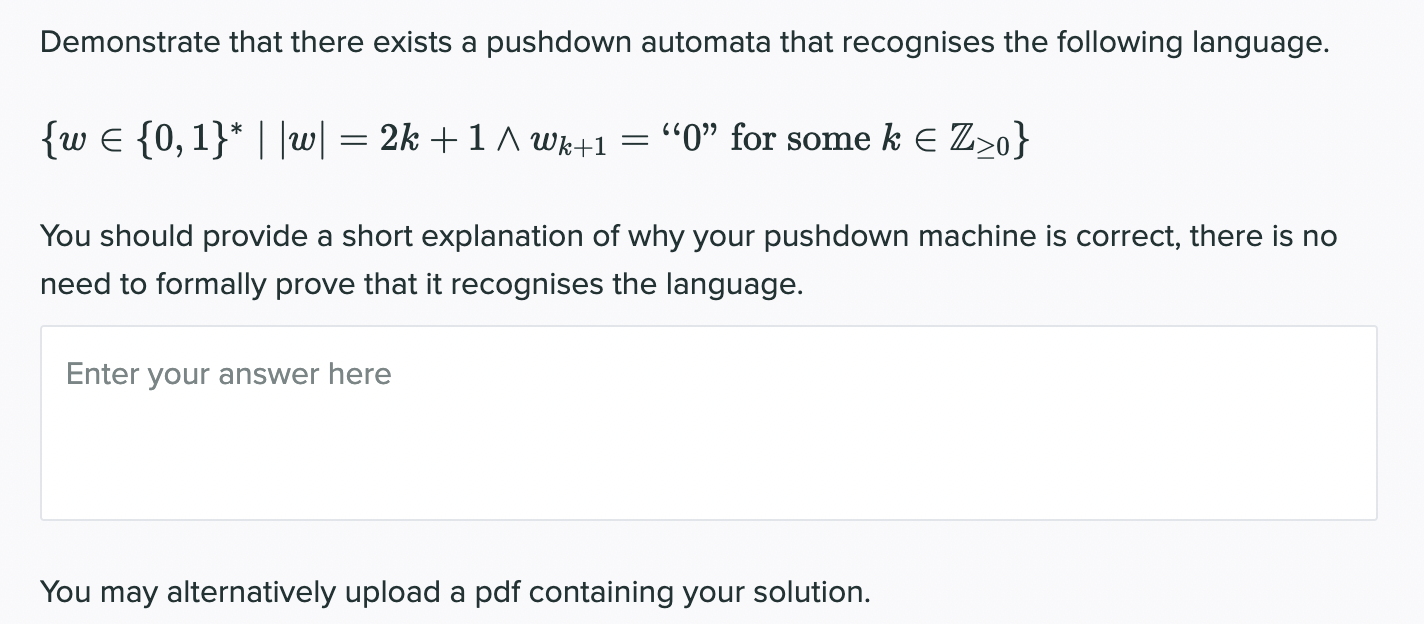 Solved Demonstrate that there exists a pushdown automata | Chegg.com