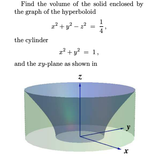 Solved = Find the volume of the solid enclosed by the graph | Chegg.com