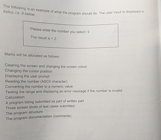 The following is an example of what the program st | Chegg.com