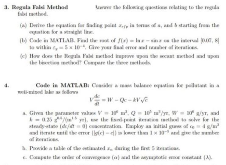 Pls. avoid any fancy MATLAB built in functions, | Chegg.com