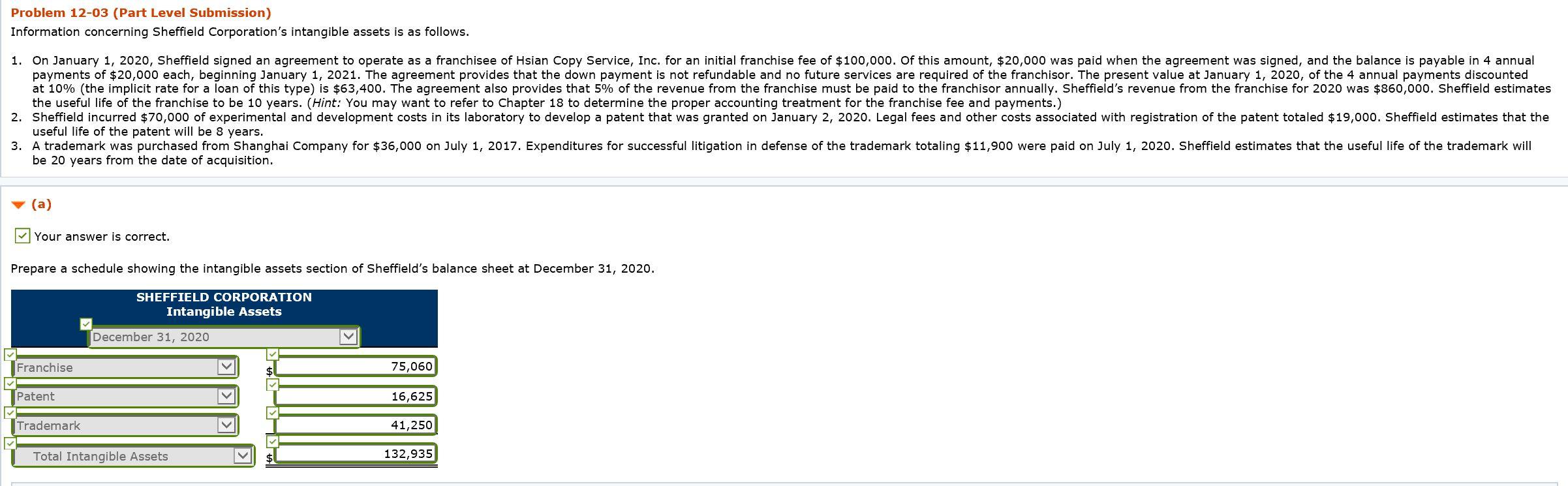 Solved Problem 12-03 (Part Level Submission) Information | Chegg.com