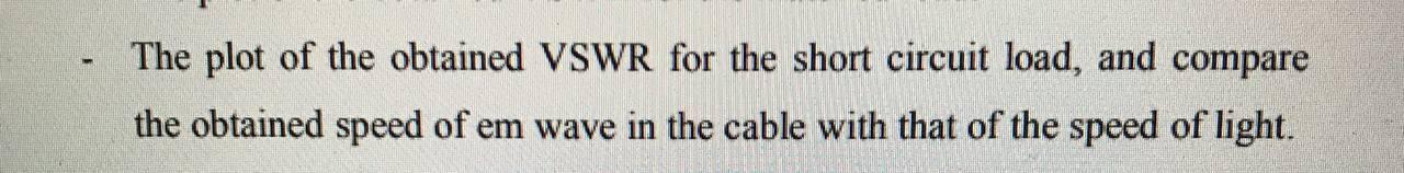 The plot of the obtained VSWR for the short circuit | Chegg.com