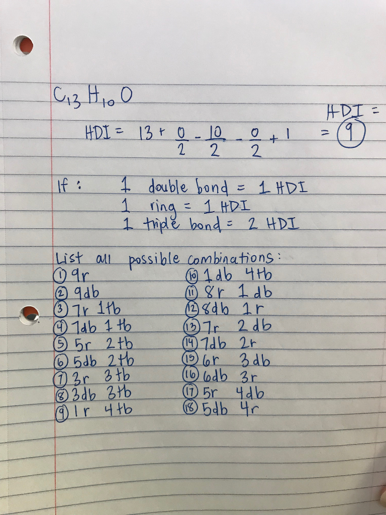 Solved I have to find the Hydrogen Deficiency Index (HDI) of | Chegg.com