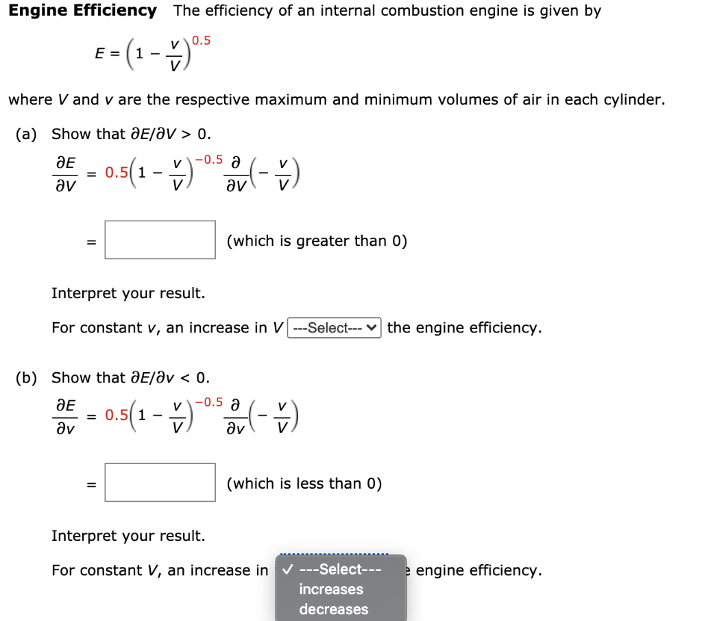 Solved Engine Efficiency The efficiency of an internal | Chegg.com