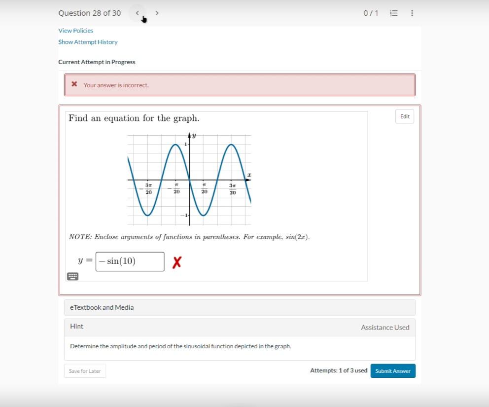 Solved Find an equation for the graph. NOTE: Enclose | Chegg.com
