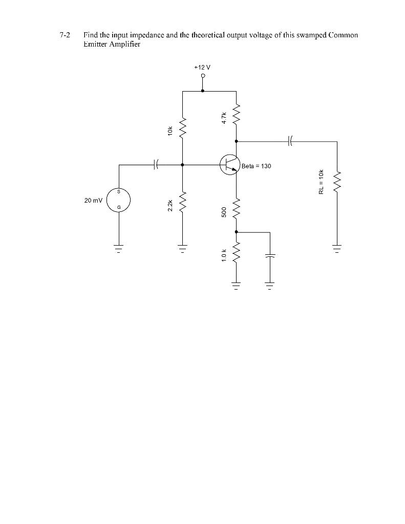 Solved 7-2 Find the input impedance and the theoretical | Chegg.com