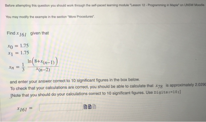Solved Before attempting this question you should work | Chegg.com