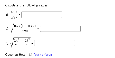 Solved Calculate the following values. a) 4528.6= b) | Chegg.com