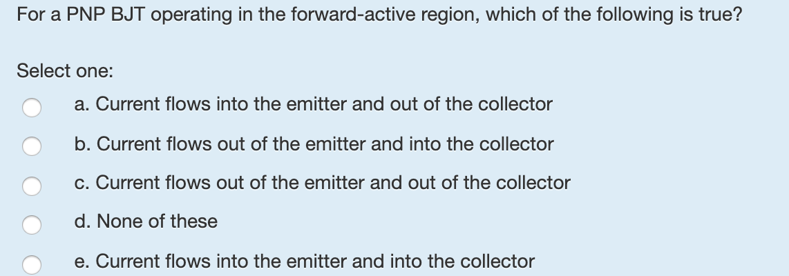 Solved For a PNP BJT operating in the forward-active region, | Chegg.com