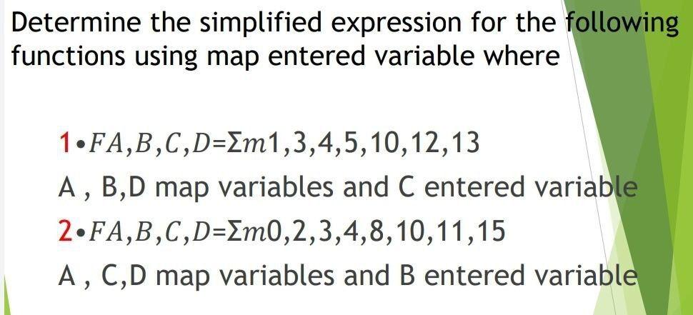 Solved Determine the simplified expression for the following | Chegg.com